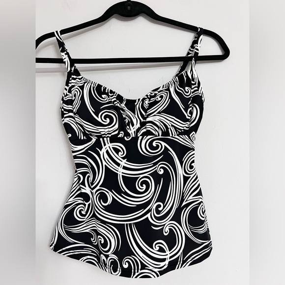 Caribbean Joe | Swim | Caribbean Joe Black And White Swimming Top ...